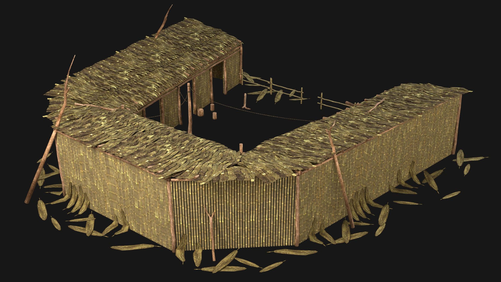 3D JUNGLE SWAMP HOUSE BUILDING COTTAGE HUT AAA COLLECTION Model ...