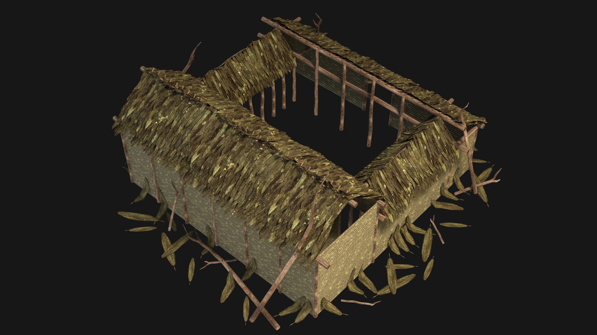 3D JUNGLE SWAMP HOUSE BUILDING COTTAGE HUT AAA COLLECTION Model ...