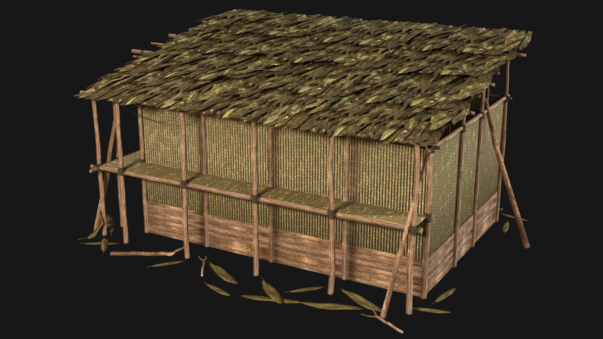 3D JUNGLE SWAMP HOUSE BUILDING COTTAGE HUT AAA COLLECTION Model ...