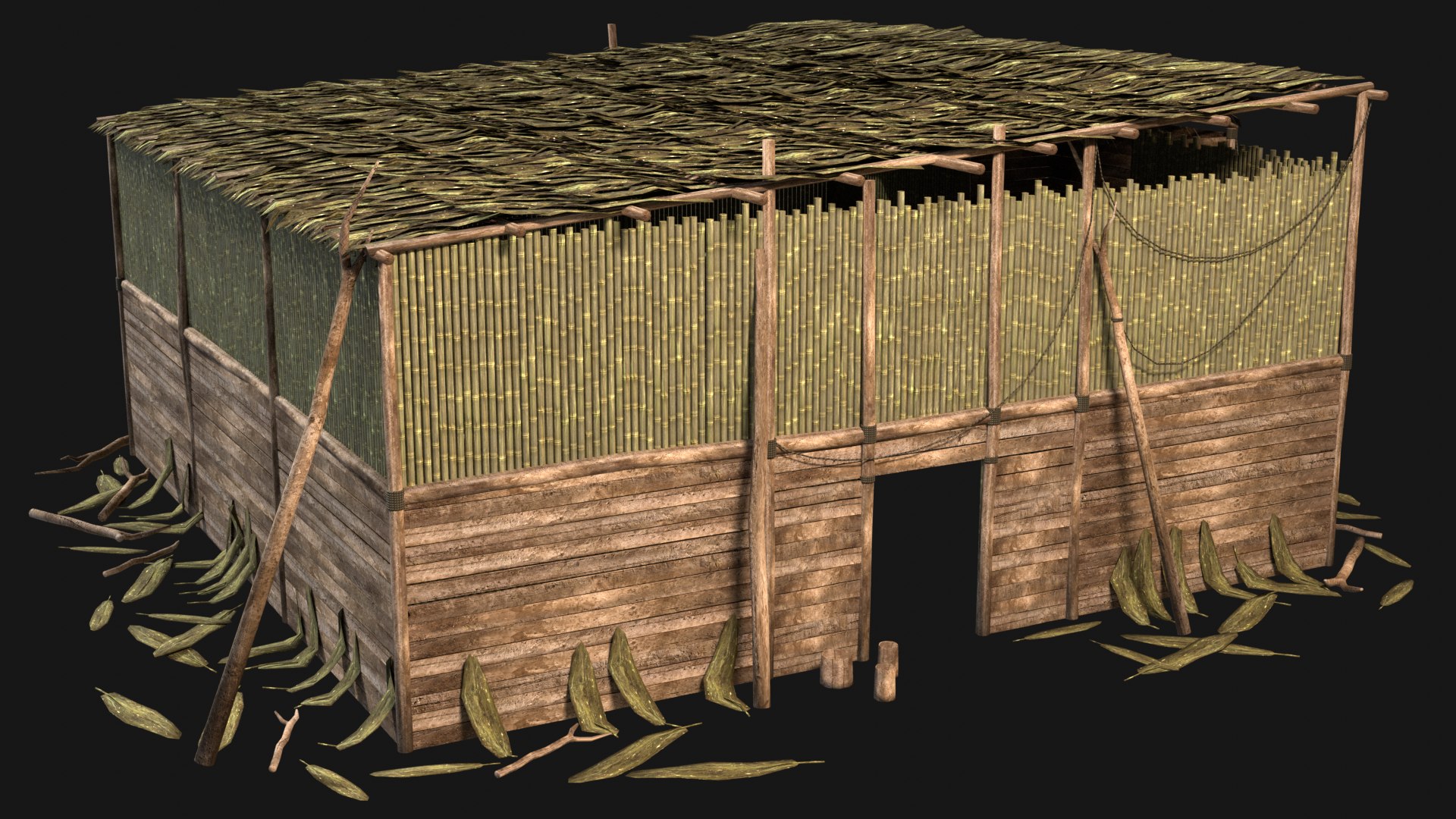 3D JUNGLE SWAMP HOUSE BUILDING COTTAGE HUT AAA COLLECTION Model ...