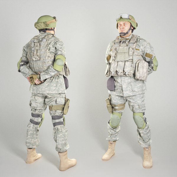 Equipped soldier military uniform 3D model - TurboSquid 1547412