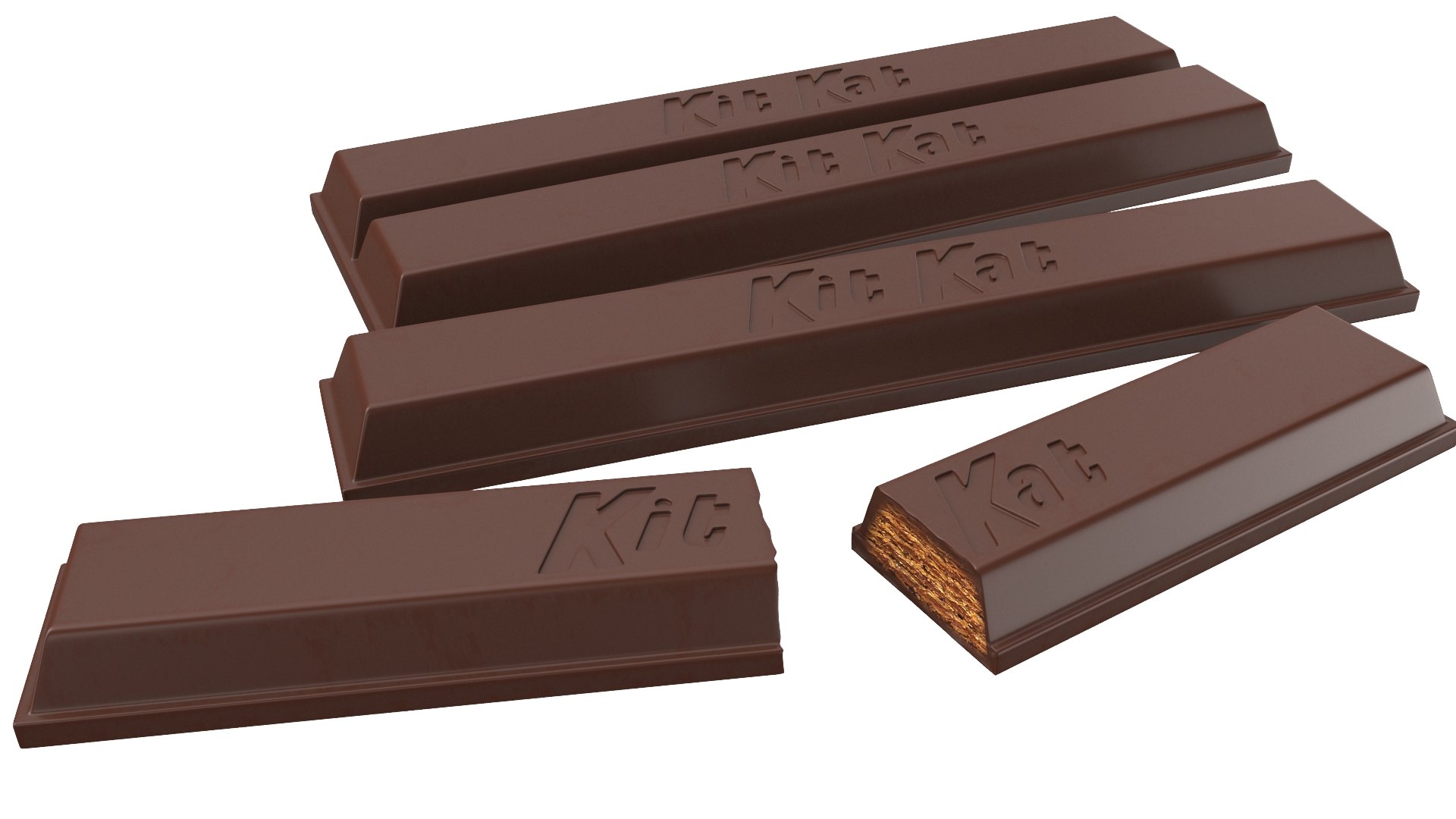 Real Kitkat Chocolate Bars 3D Model - TurboSquid 1563042