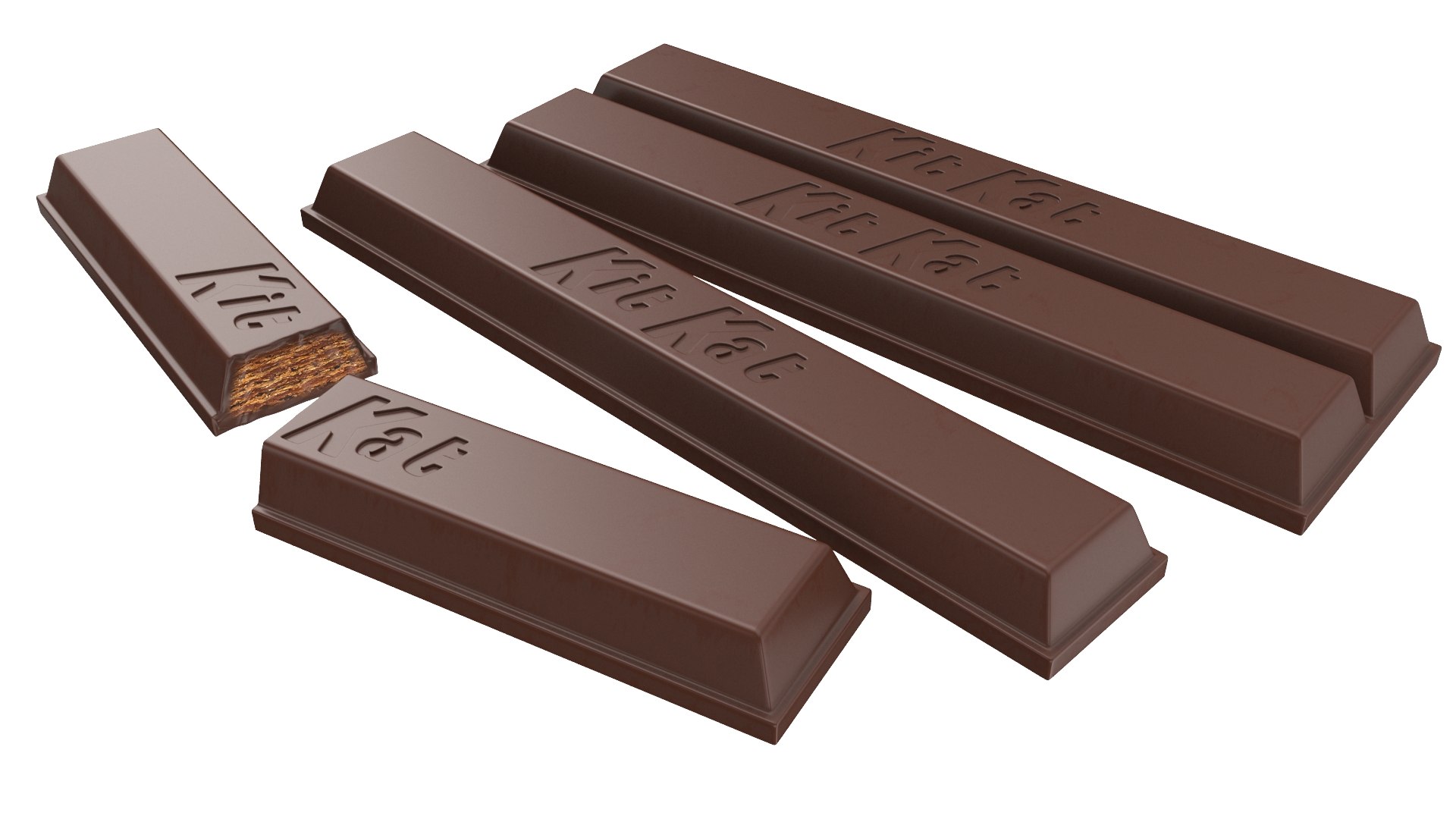 Real Kitkat Chocolate Bars 3D Model - TurboSquid 1563042