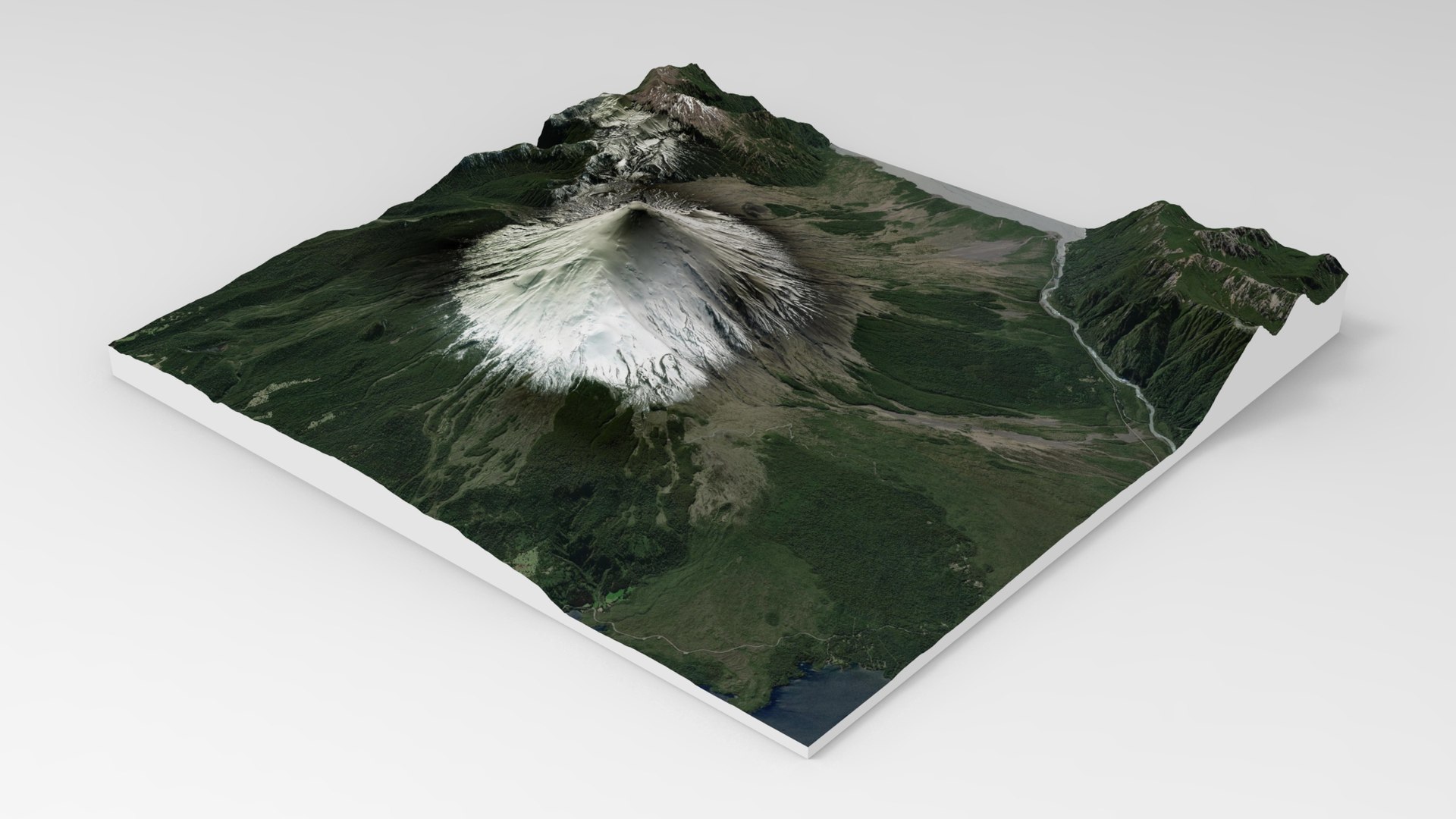 Mountain Landscape Volcano Osorno Andes Mountains In Chile 3D Model ...