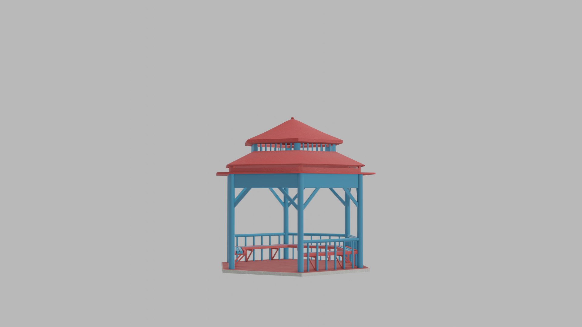 3D Low Poly Gazebo Model - TurboSquid 1944304