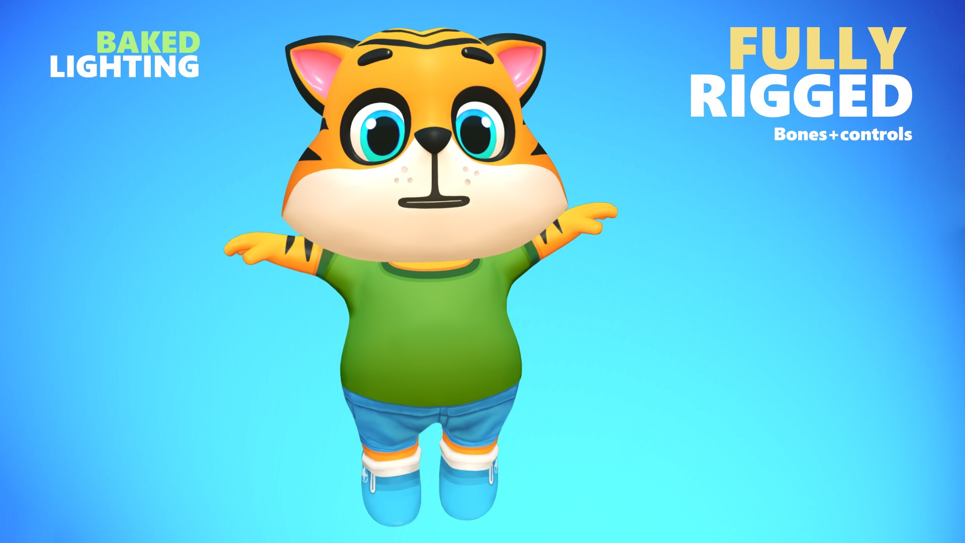 3D Model Tiger Cat Animations Rigged - TurboSquid 1519552
