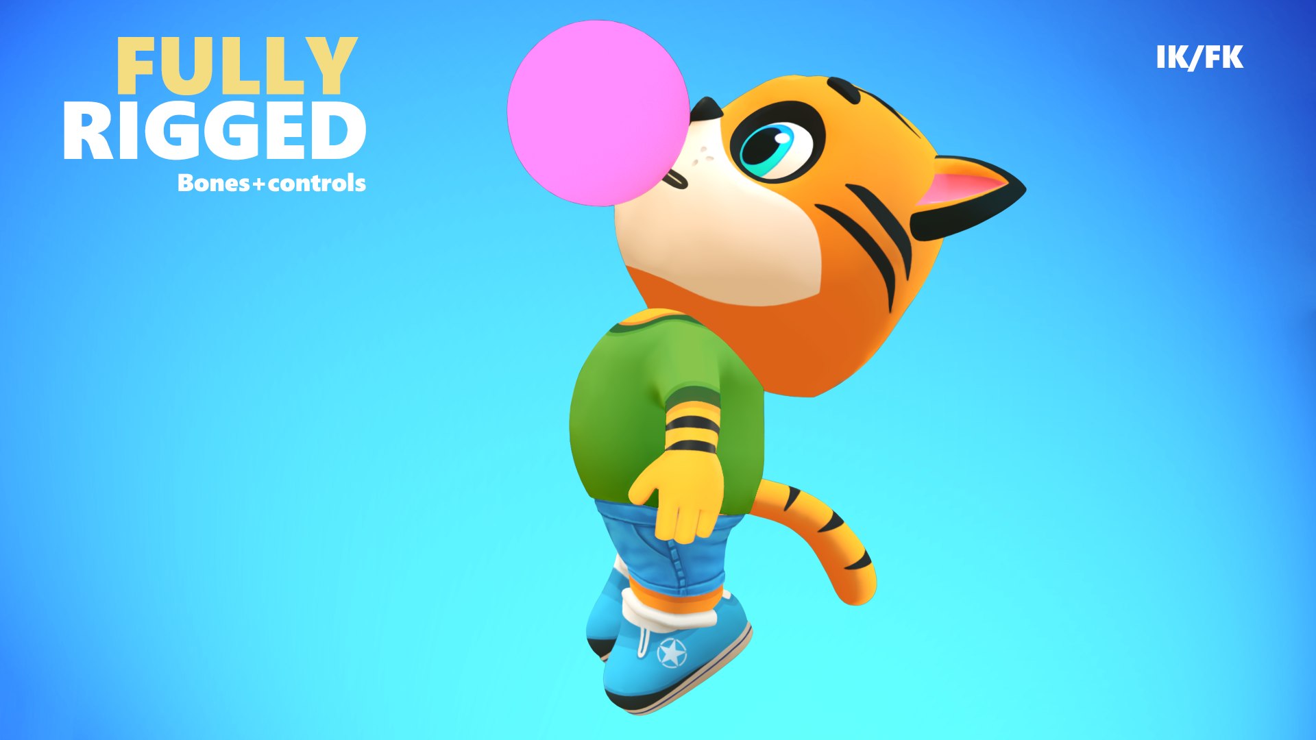 3D Model Tiger Cat Animations Rigged - TurboSquid 1519552