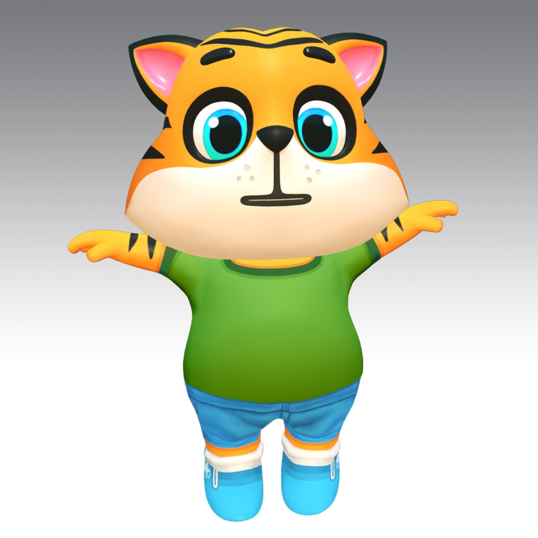 3D Model Tiger Cat Animations Rigged - TurboSquid 1519552