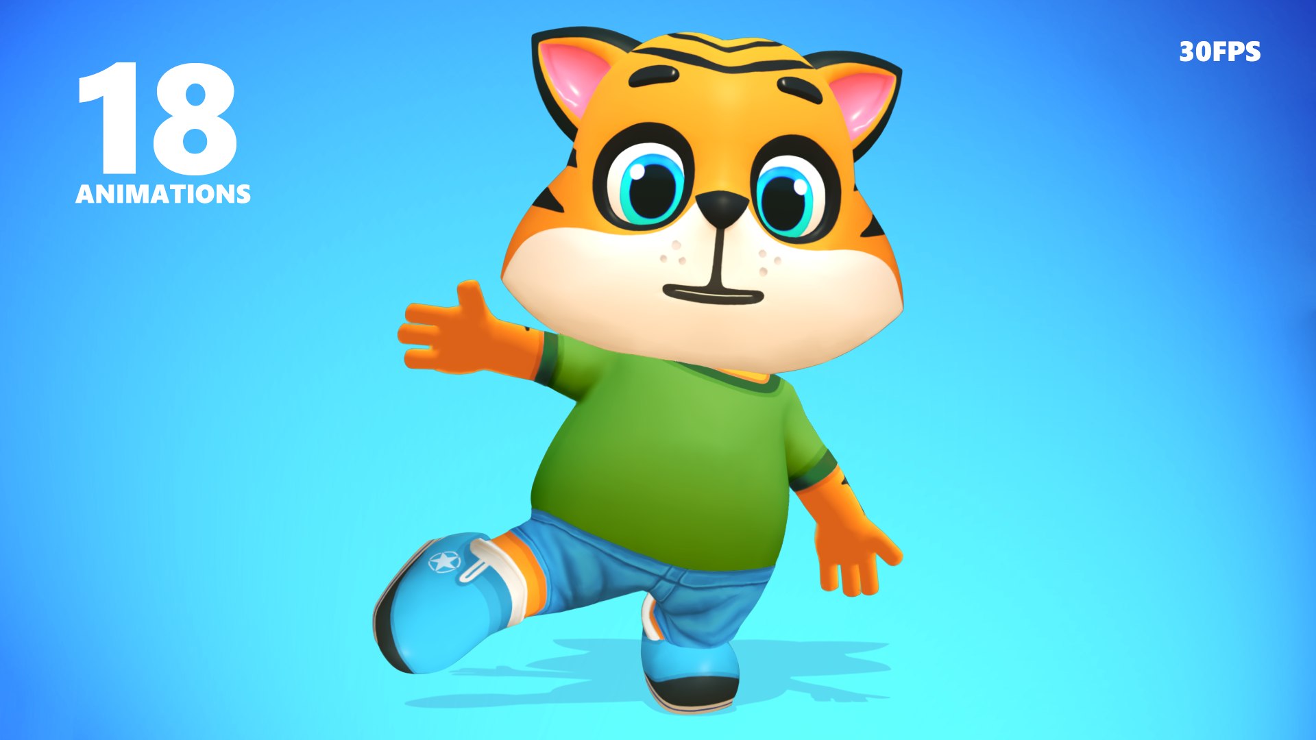 3D Model Tiger Cat Animations Rigged - TurboSquid 1519552
