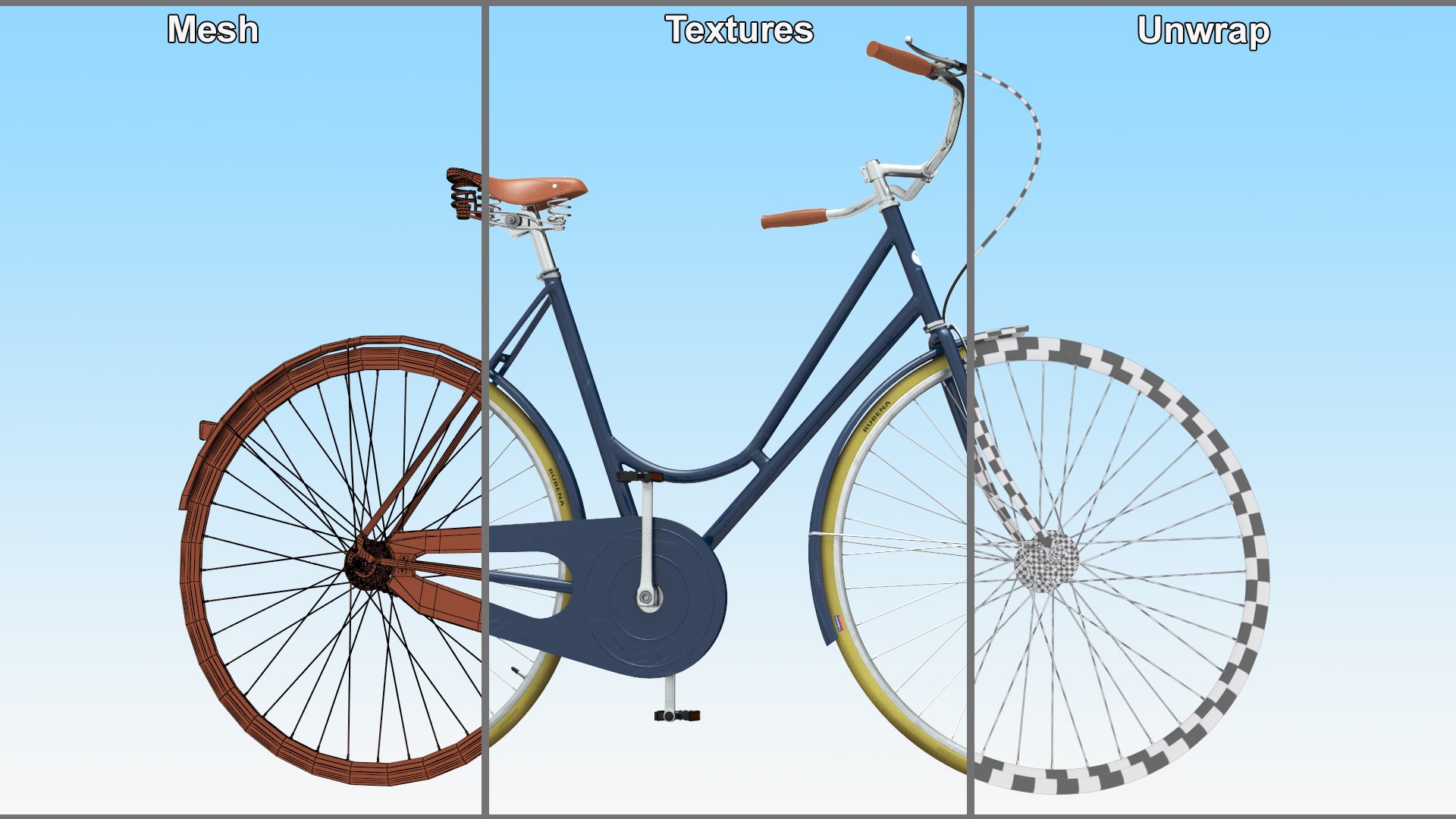 3D Vintage City Bicycle Rigged Model - TurboSquid 2287592