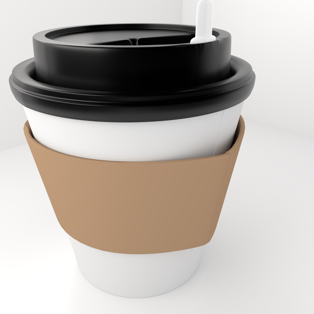 Small Paper Cup with Java Jacket and Stopper 3D model - TurboSquid 1766403