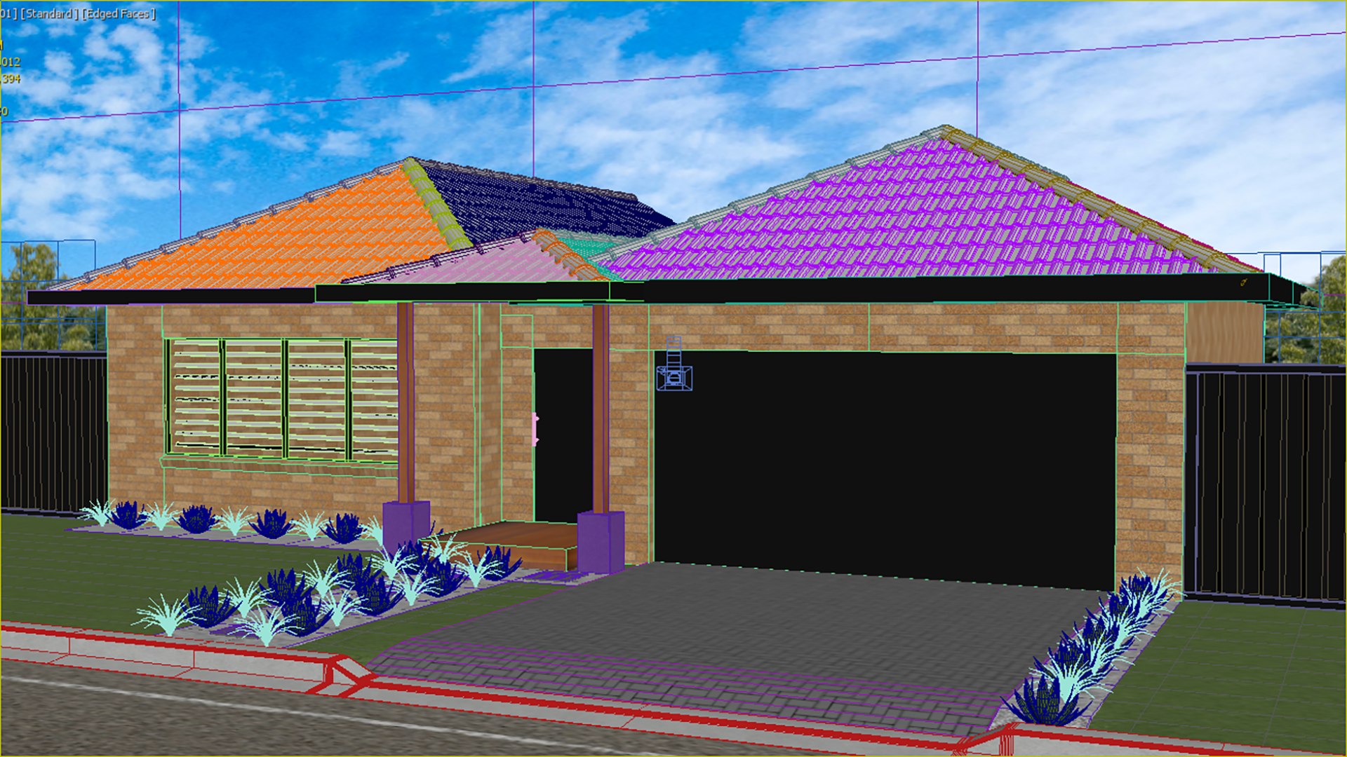 3D Australian House 3 Single Level Architectural Building Exterior ...