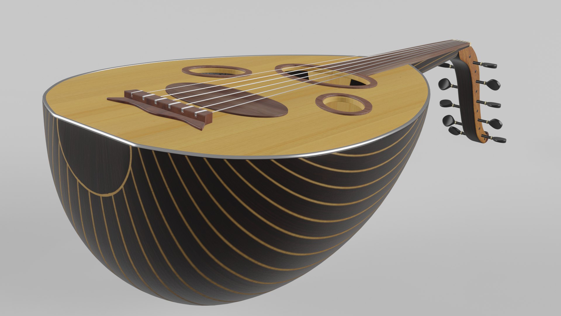 3D Shami Oud Black Walnut model - TurboSquid 1970767