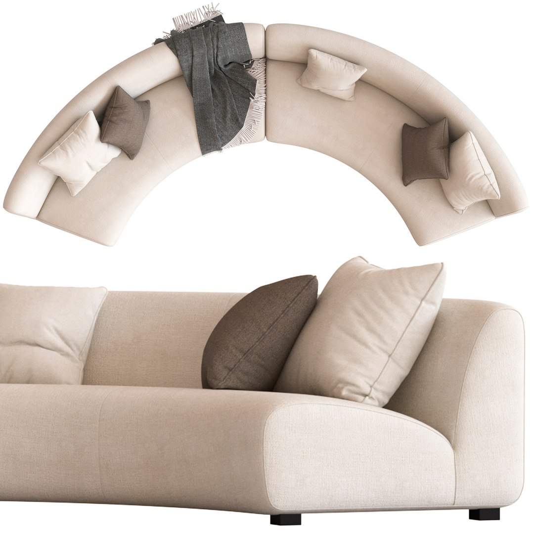 Coco Republic Adele Curved Modular Sofa 3D Model - TurboSquid 2166094
