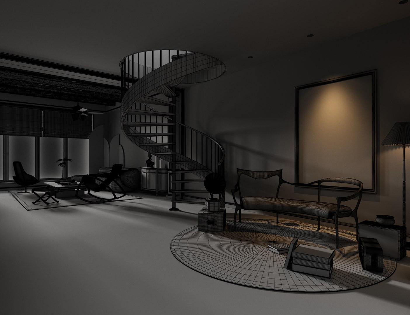 Stylish living room style design 3D model - TurboSquid 2175670