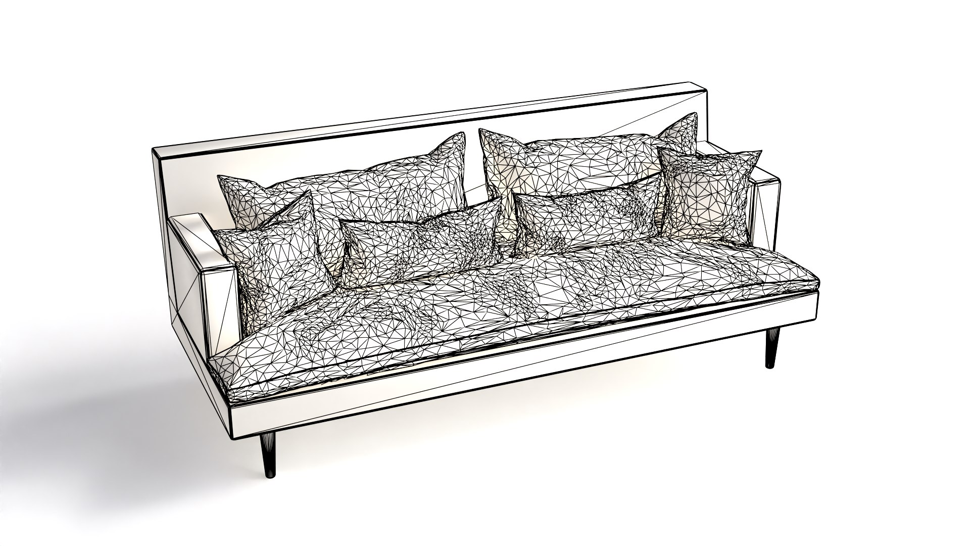 High Poly And Low Poly Couch -Sofa ArchViz And Game Ready Asset 3D ...