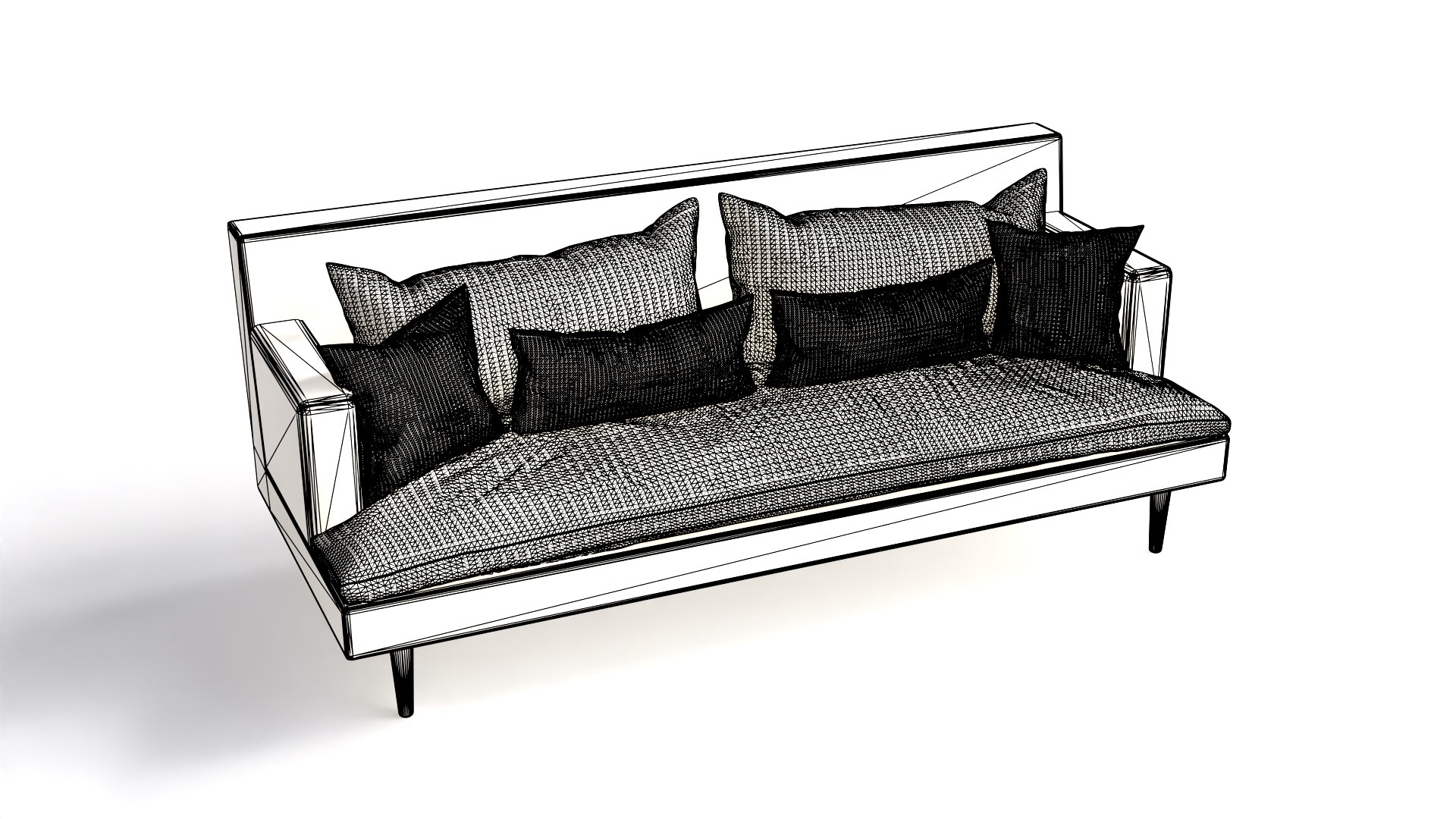 High Poly And Low Poly Couch -Sofa ArchViz And Game Ready Asset 3D ...