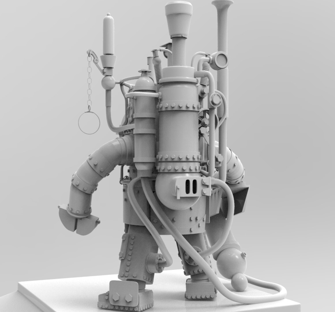 3d Steampunk Robot Model