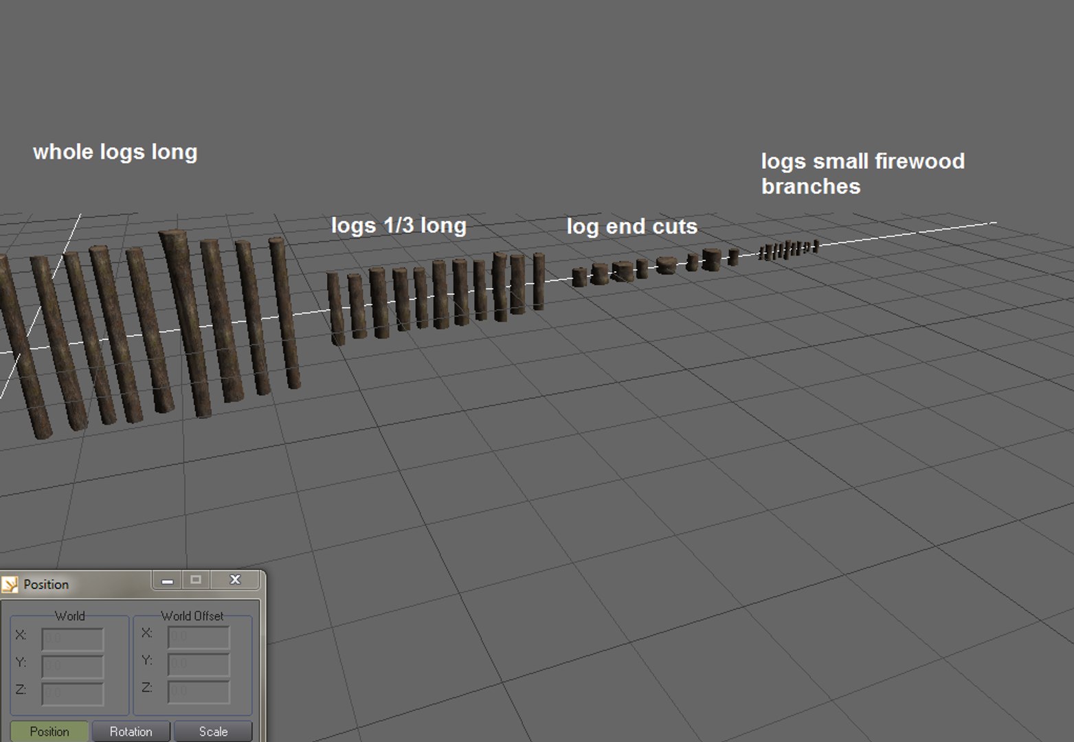 3D Tree Logs Low Poly Model - TurboSquid 2074955