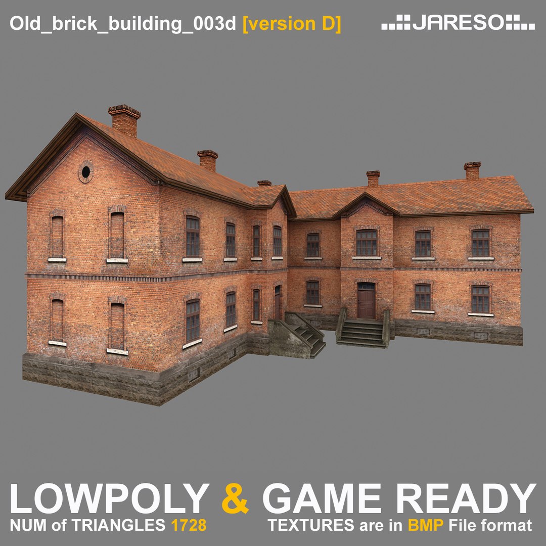 Two-floor Old Brick Building Games 3d 3ds