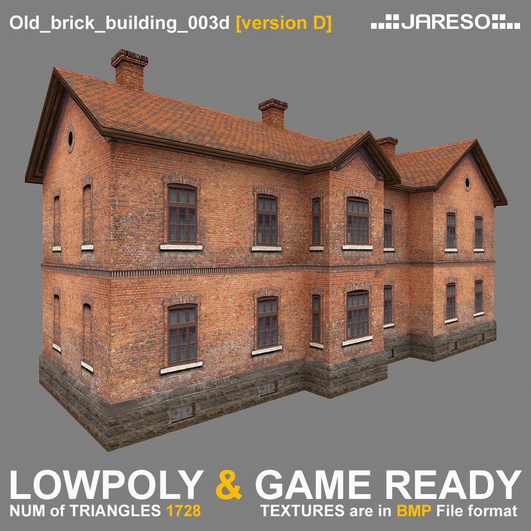 Two-floor Old Brick Building Games 3d 3ds
