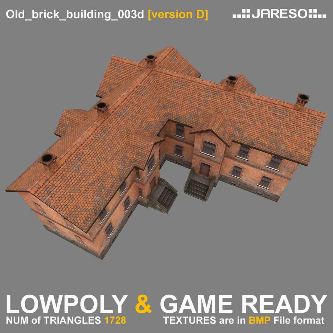 Two-floor Old Brick Building Games 3d 3ds