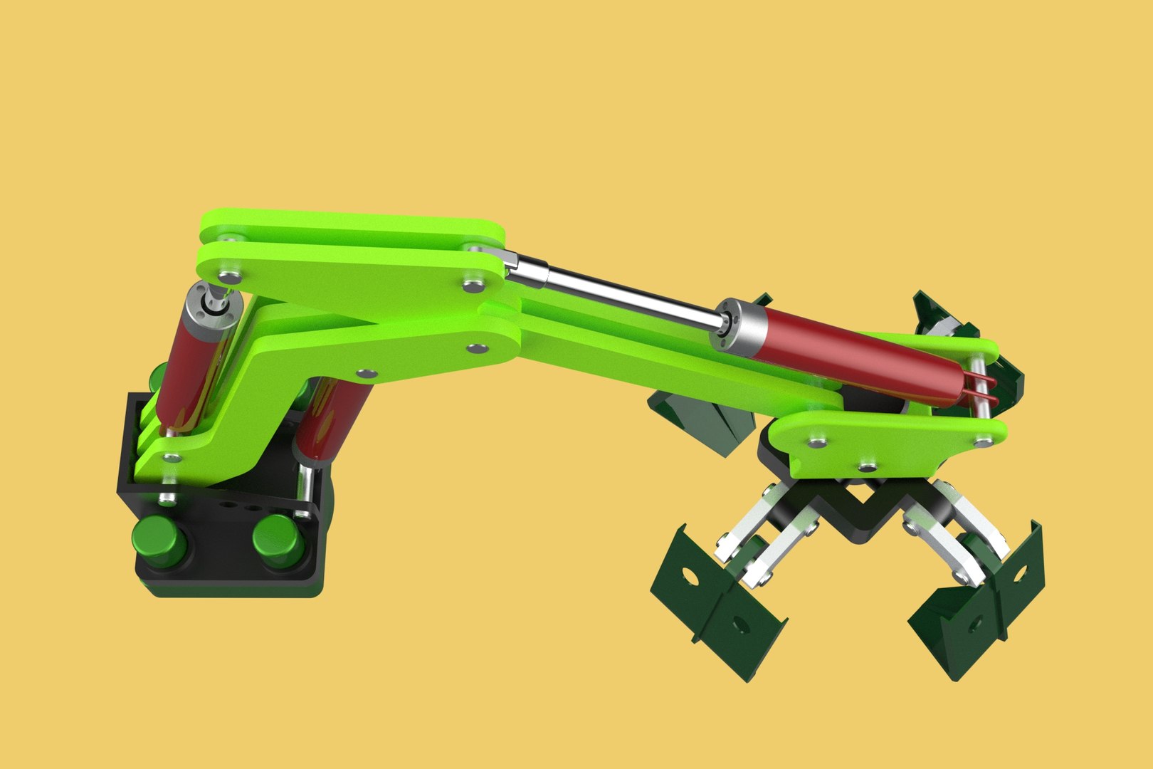 LINK HYDRAULIC THUMB KNUCKLE BOOM ARM CRANE LIFTING ATTACHMENT 3D ...