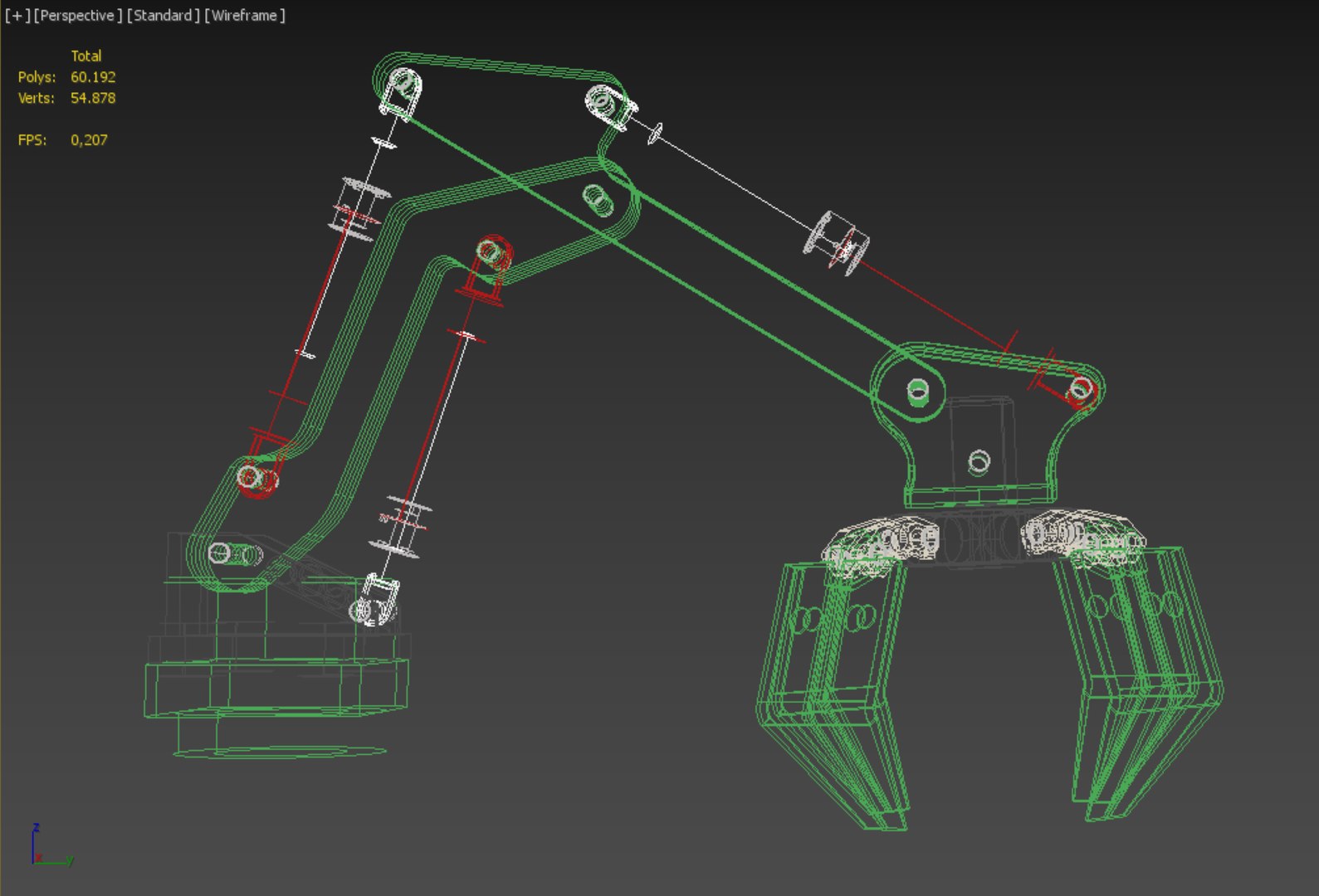 LINK HYDRAULIC THUMB KNUCKLE BOOM ARM CRANE LIFTING ATTACHMENT 3D ...