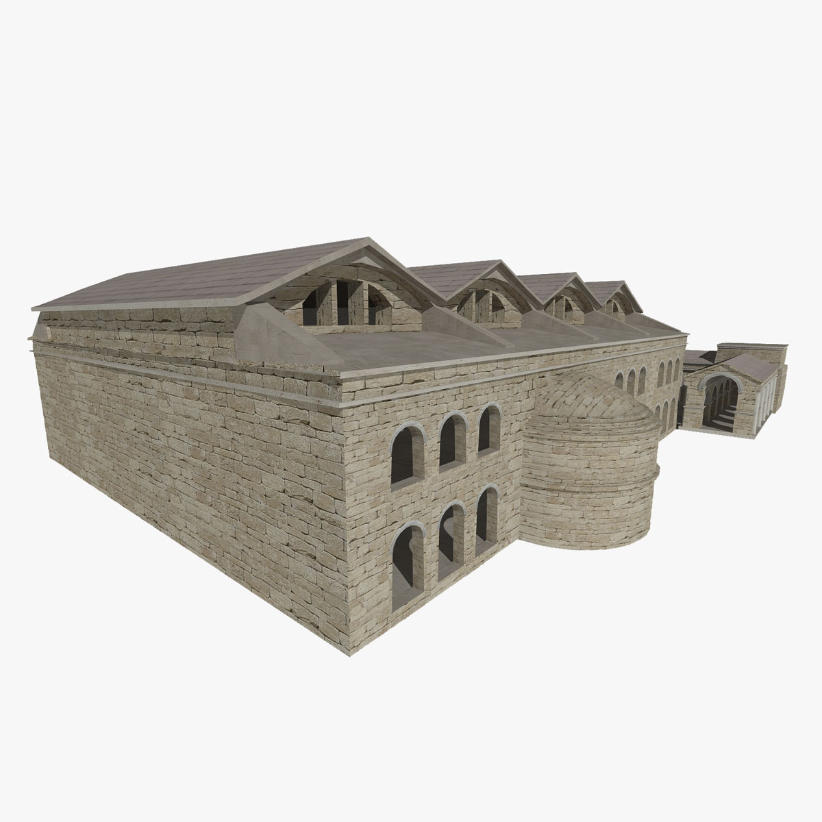 3d ancient roman buildings house