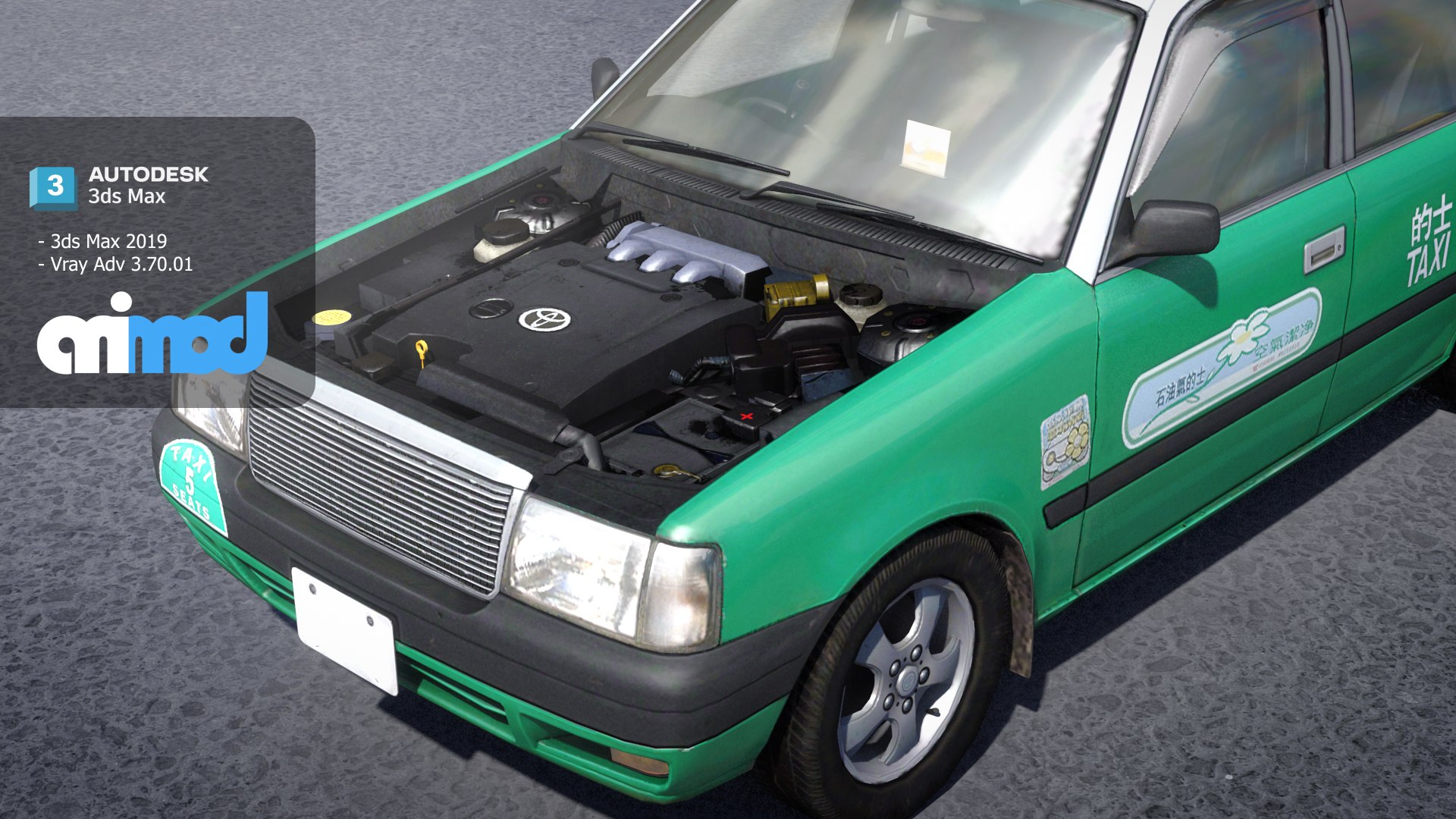 3D Hk Taxi Green - TurboSquid 2281823