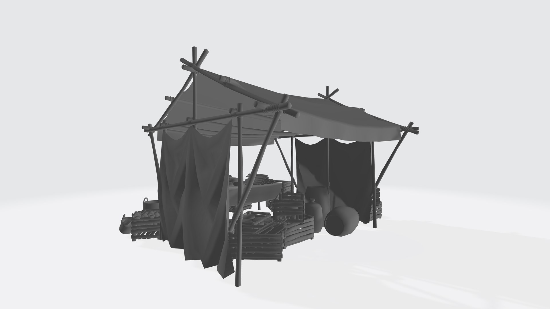 3D Medevil Food Stand - TurboSquid 1791116