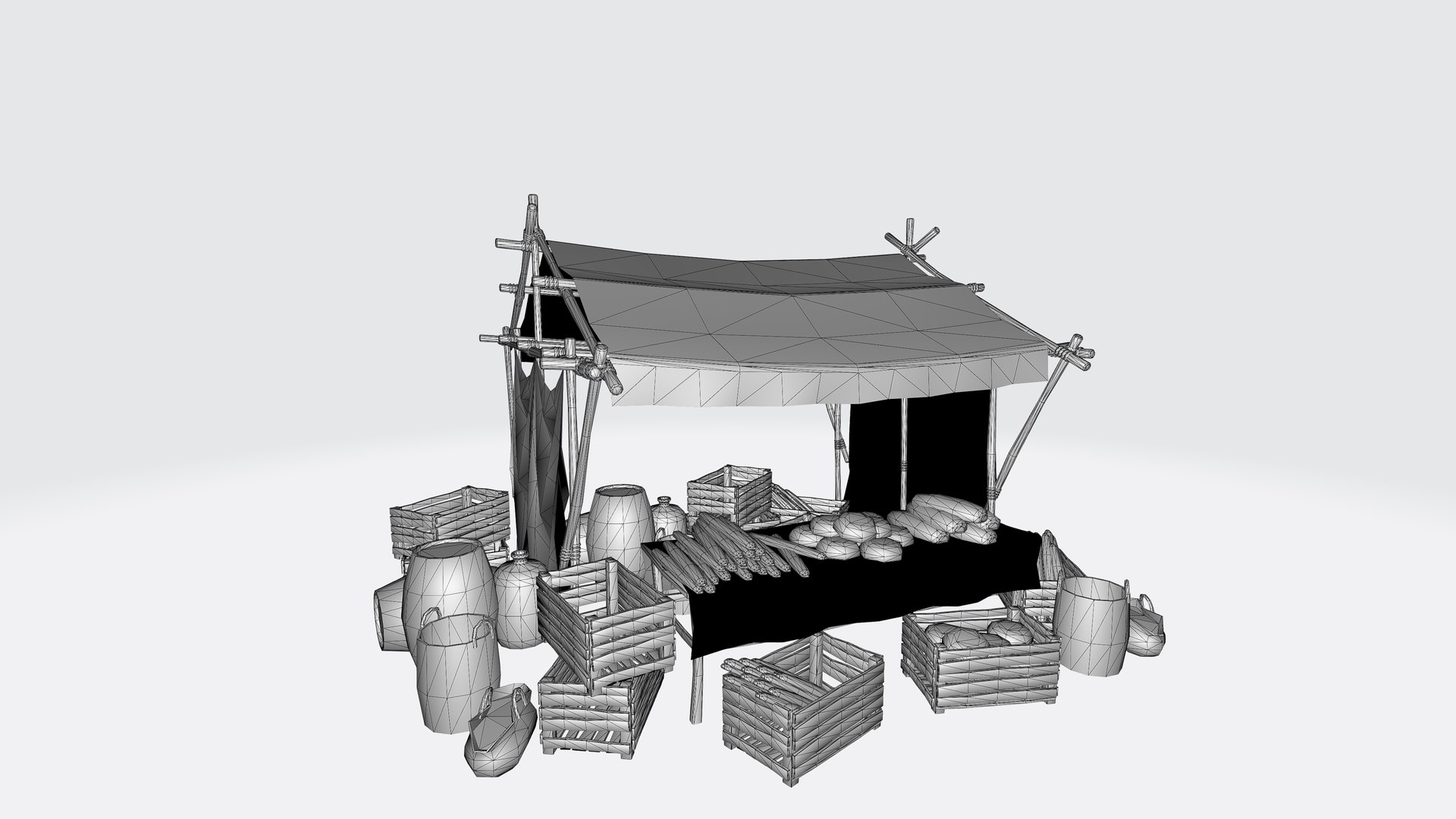 3D Medevil Food Stand - TurboSquid 1791116