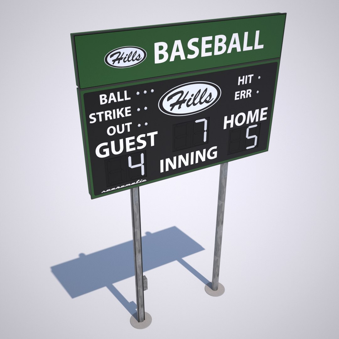 3d Baseball Scoreboard Scores Board