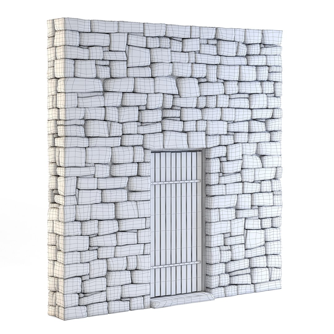 Forge Stone Wall With Door 3D Model - TurboSquid 2230948