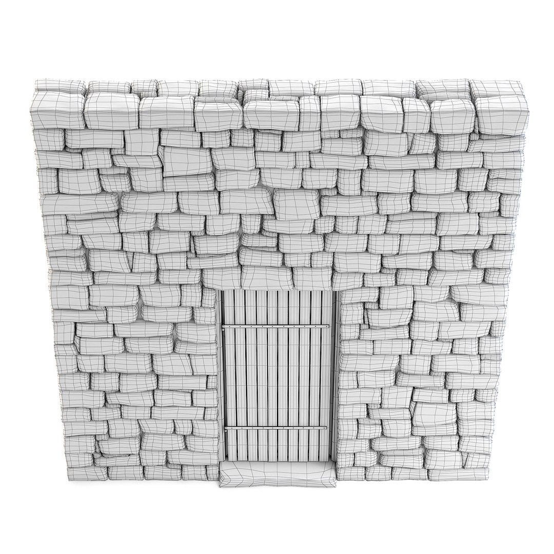 Forge Stone Wall With Door 3D Model - TurboSquid 2230948