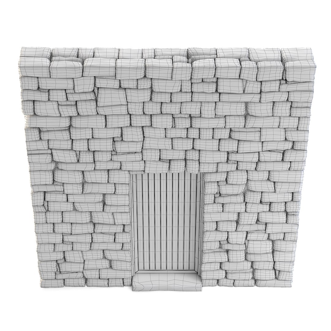Forge Stone Wall With Door 3D Model - TurboSquid 2230948