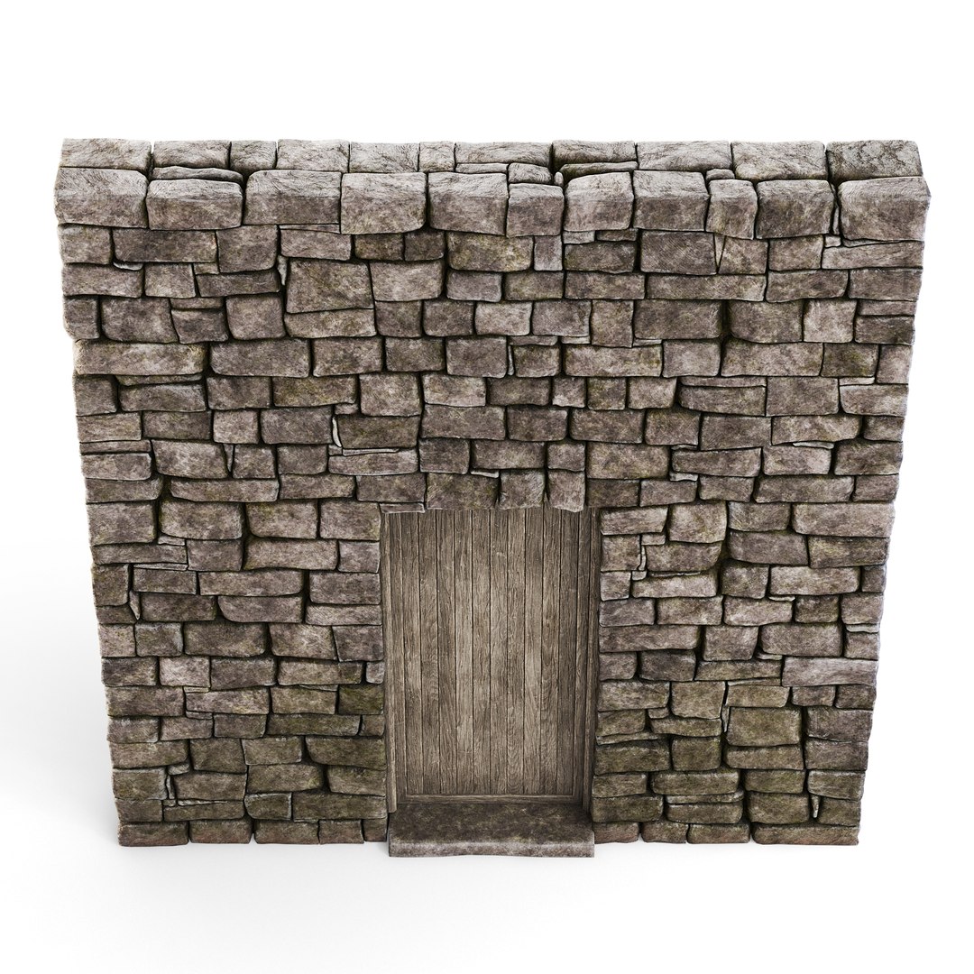 Forge Stone Wall With Door 3D Model - TurboSquid 2230948
