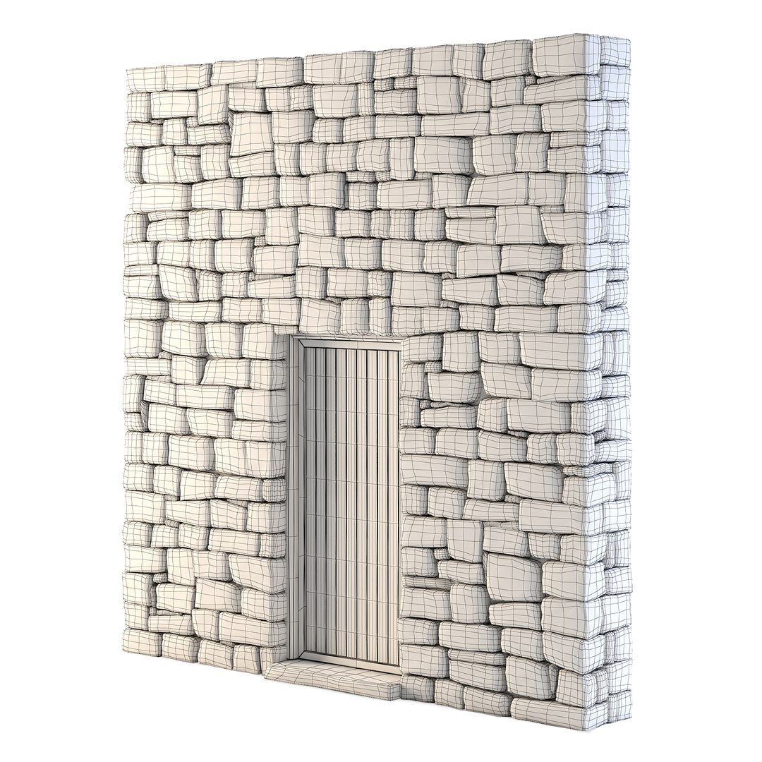 Forge Stone Wall With Door 3D Model - TurboSquid 2230948