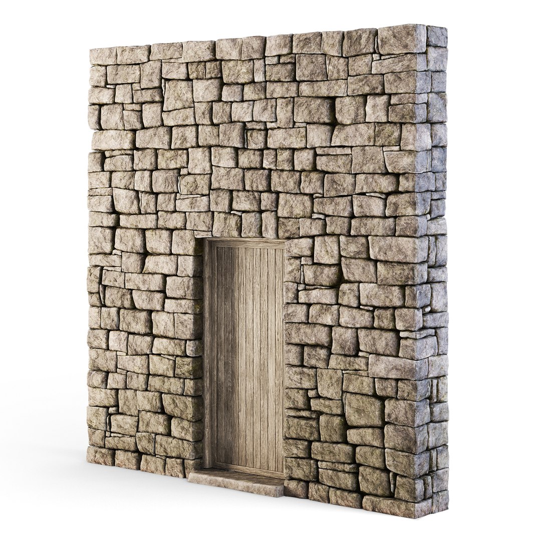 Forge Stone Wall With Door 3D Model - TurboSquid 2230948