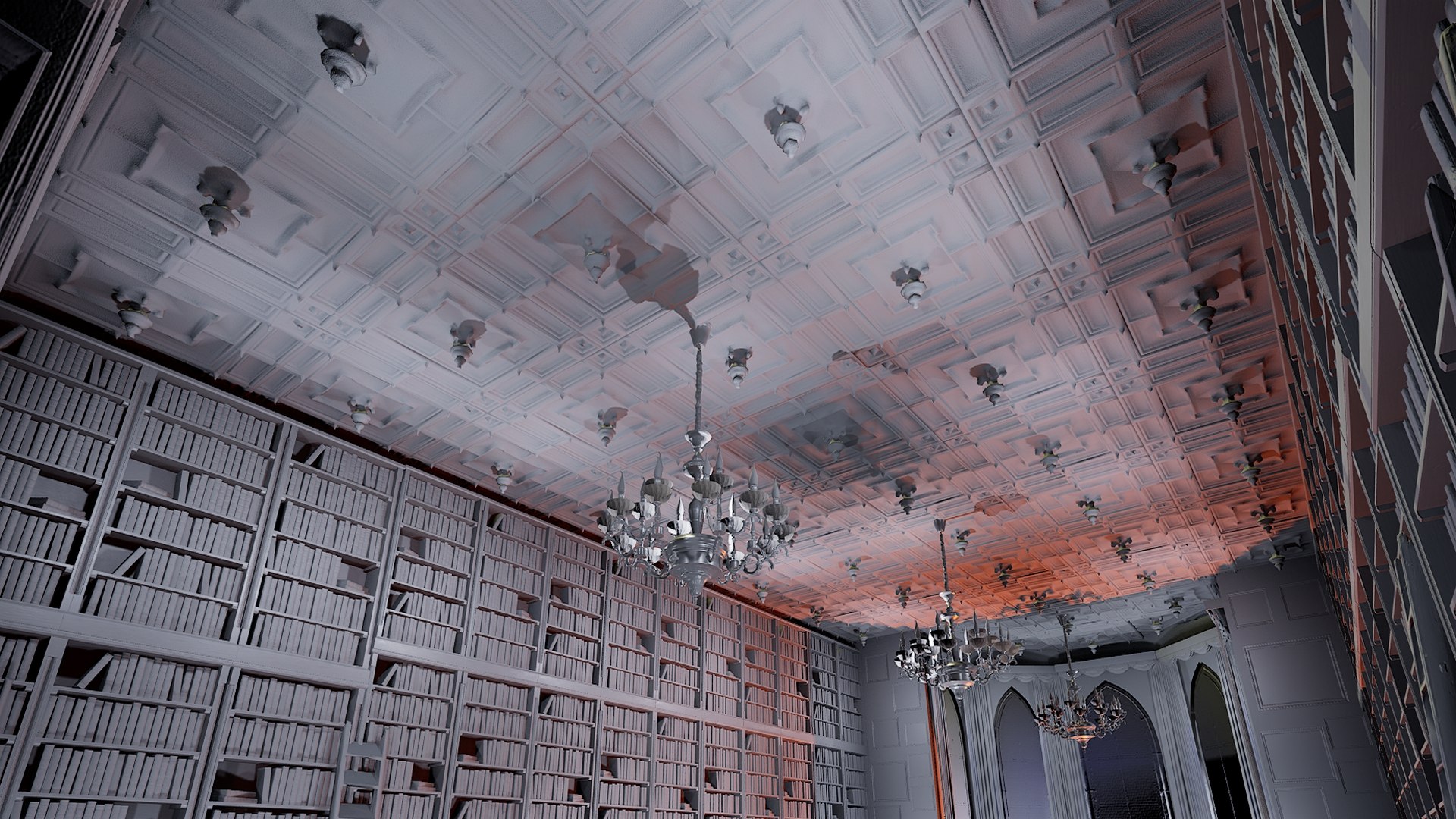 Gothic And Victorian Grand Castle Library 3D - TurboSquid 2375257