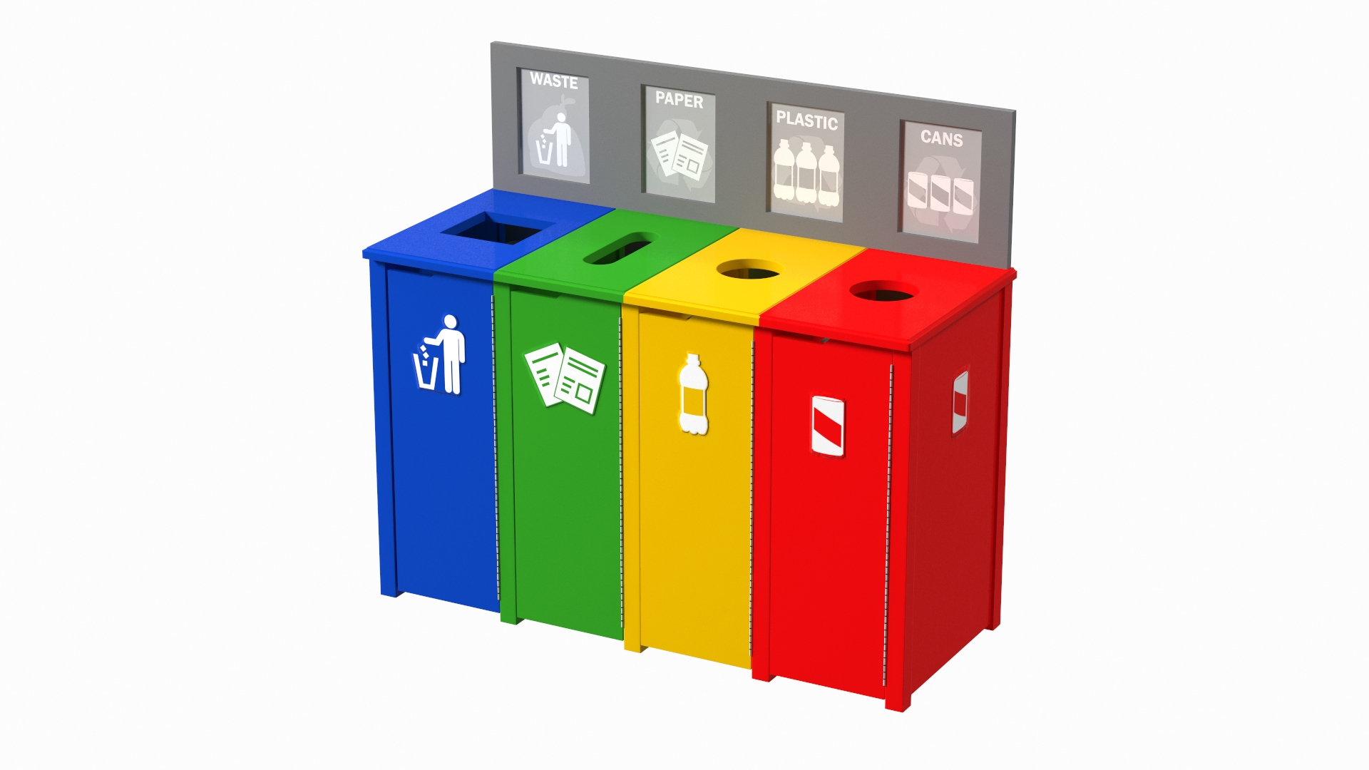 3D Sort Recycling Bins Multicolor Model - TurboSquid 1823686