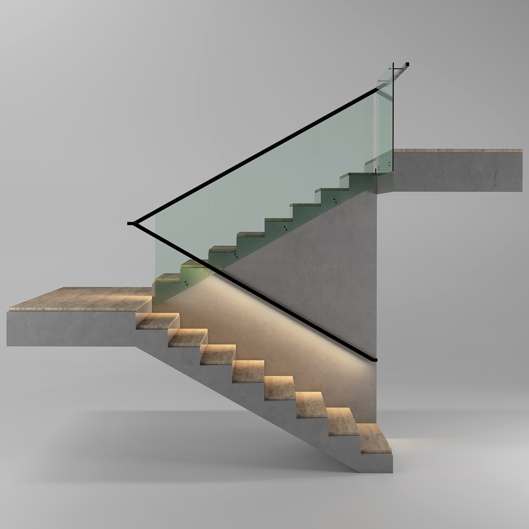 3D Minimalism Staircase Step - TurboSquid 1504462