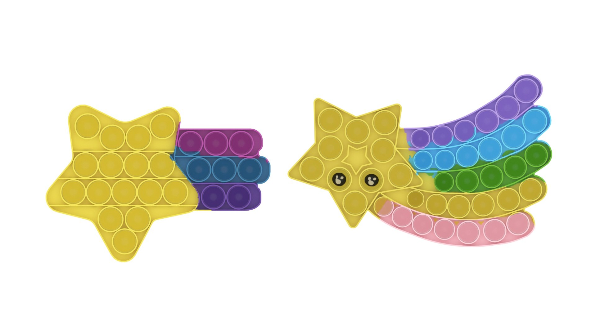 Shooting Stars Pop It Fidget Toys Set 3D - TurboSquid 1773075