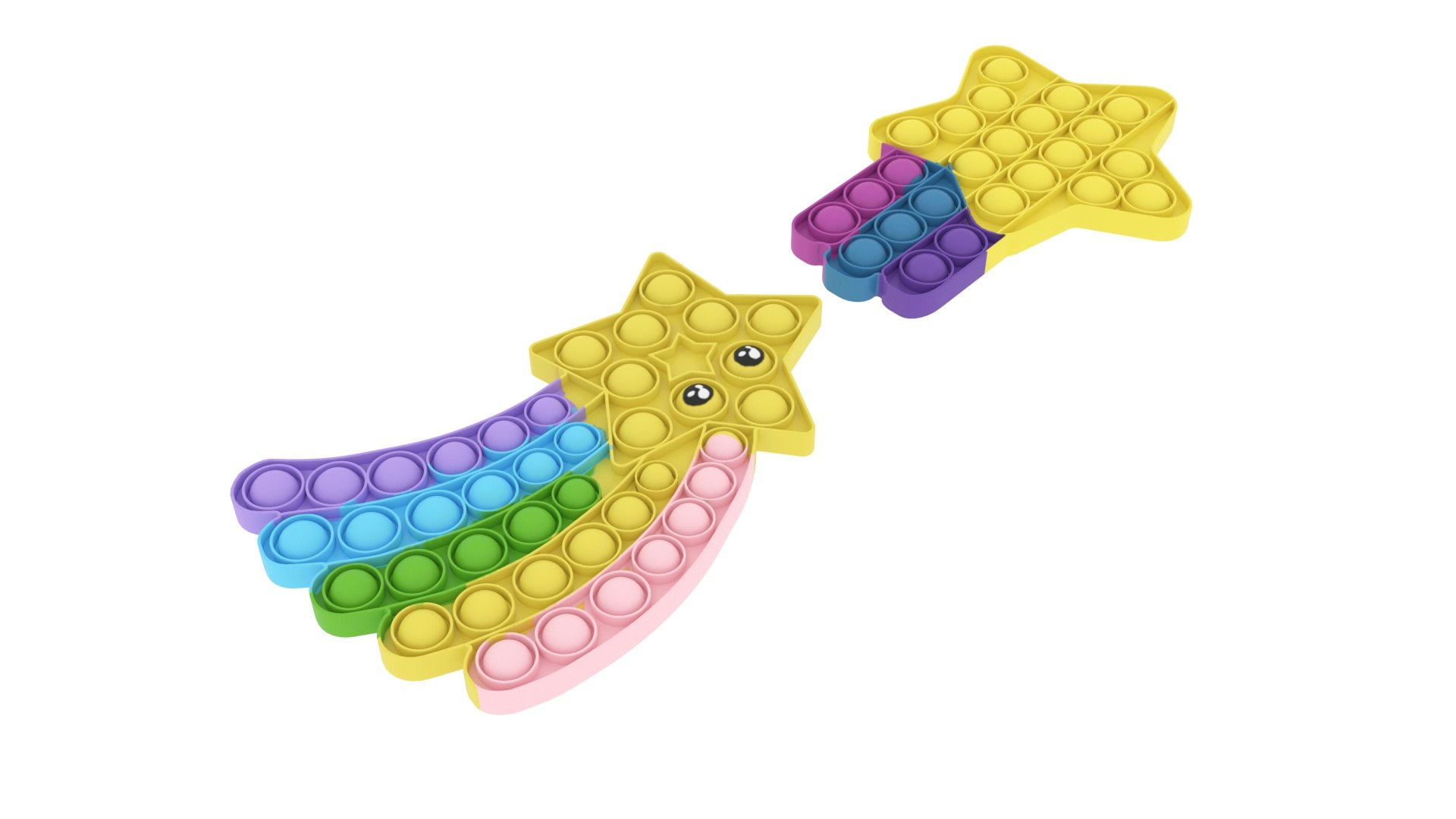 Shooting Stars Pop It Fidget Toys Set 3D - TurboSquid 1773075