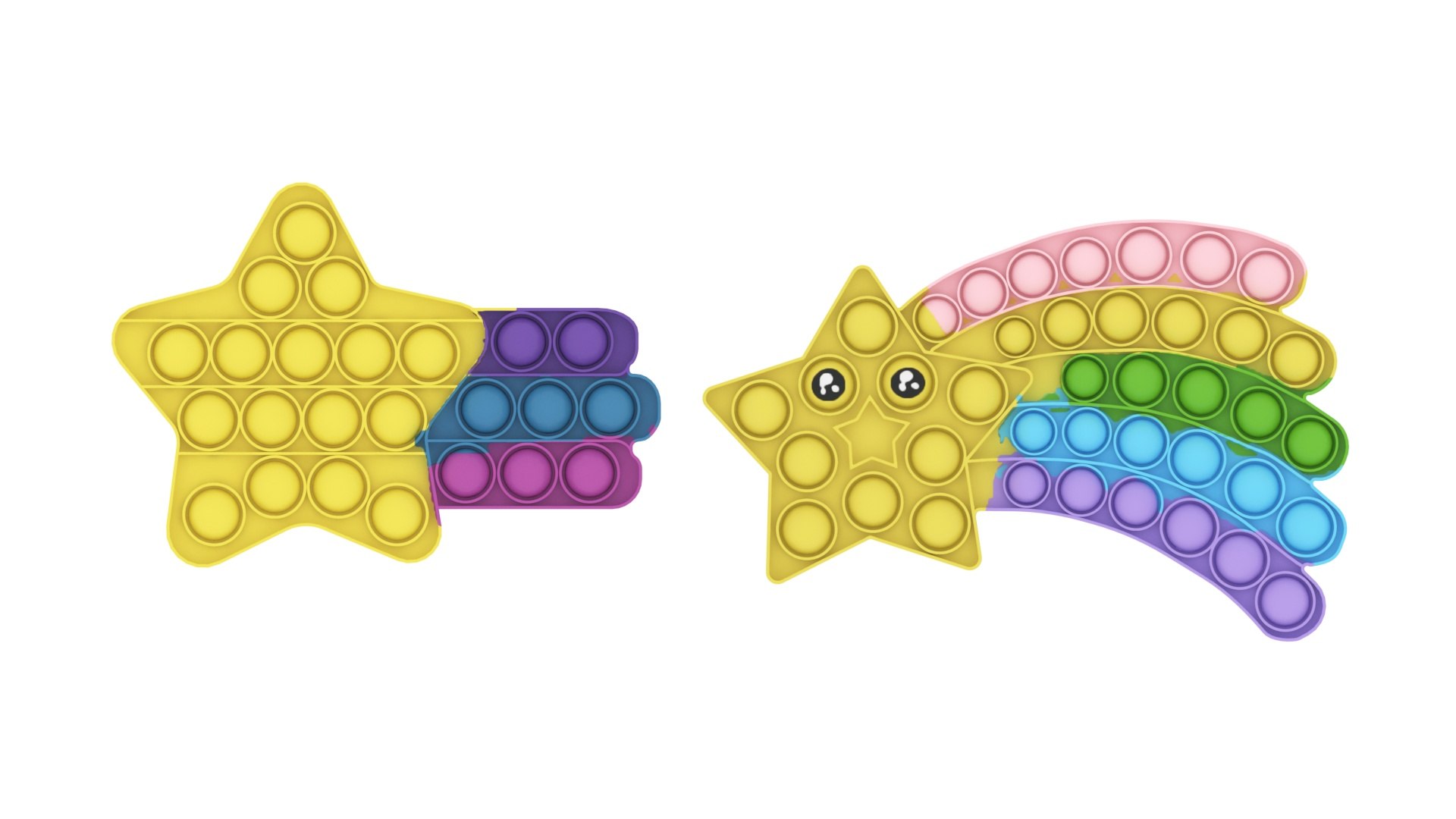 Shooting Stars Pop It Fidget Toys Set 3D - TurboSquid 1773075