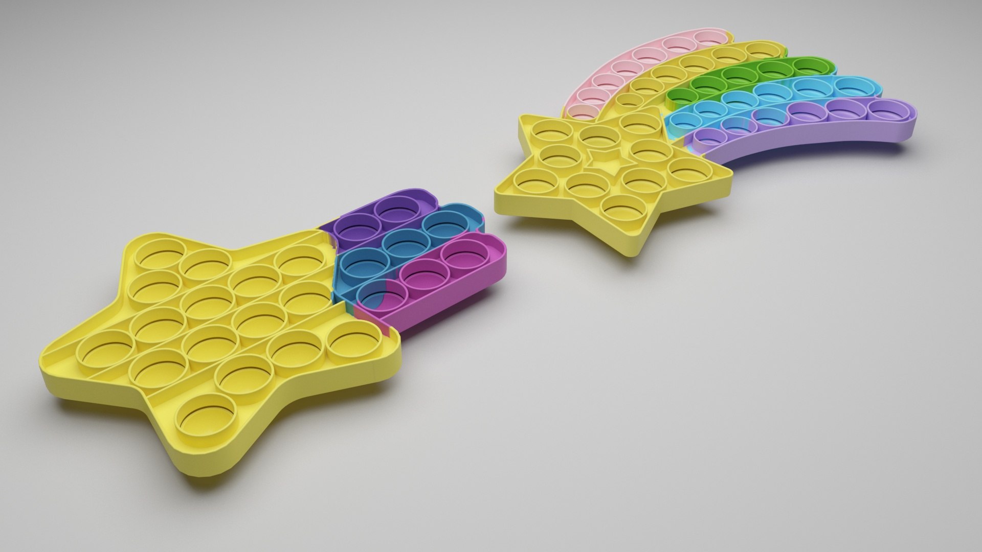 Shooting Stars Pop It Fidget Toys Set 3D - TurboSquid 1773075