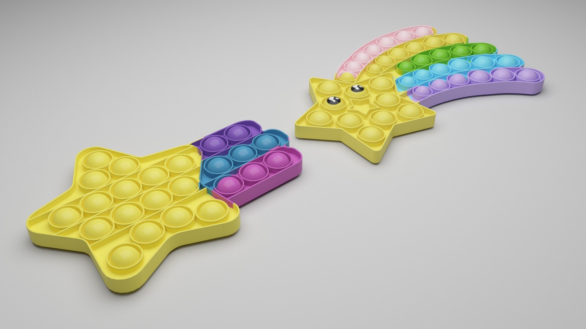 Shooting Stars Pop It Fidget Toys Set 3D - TurboSquid 1773075