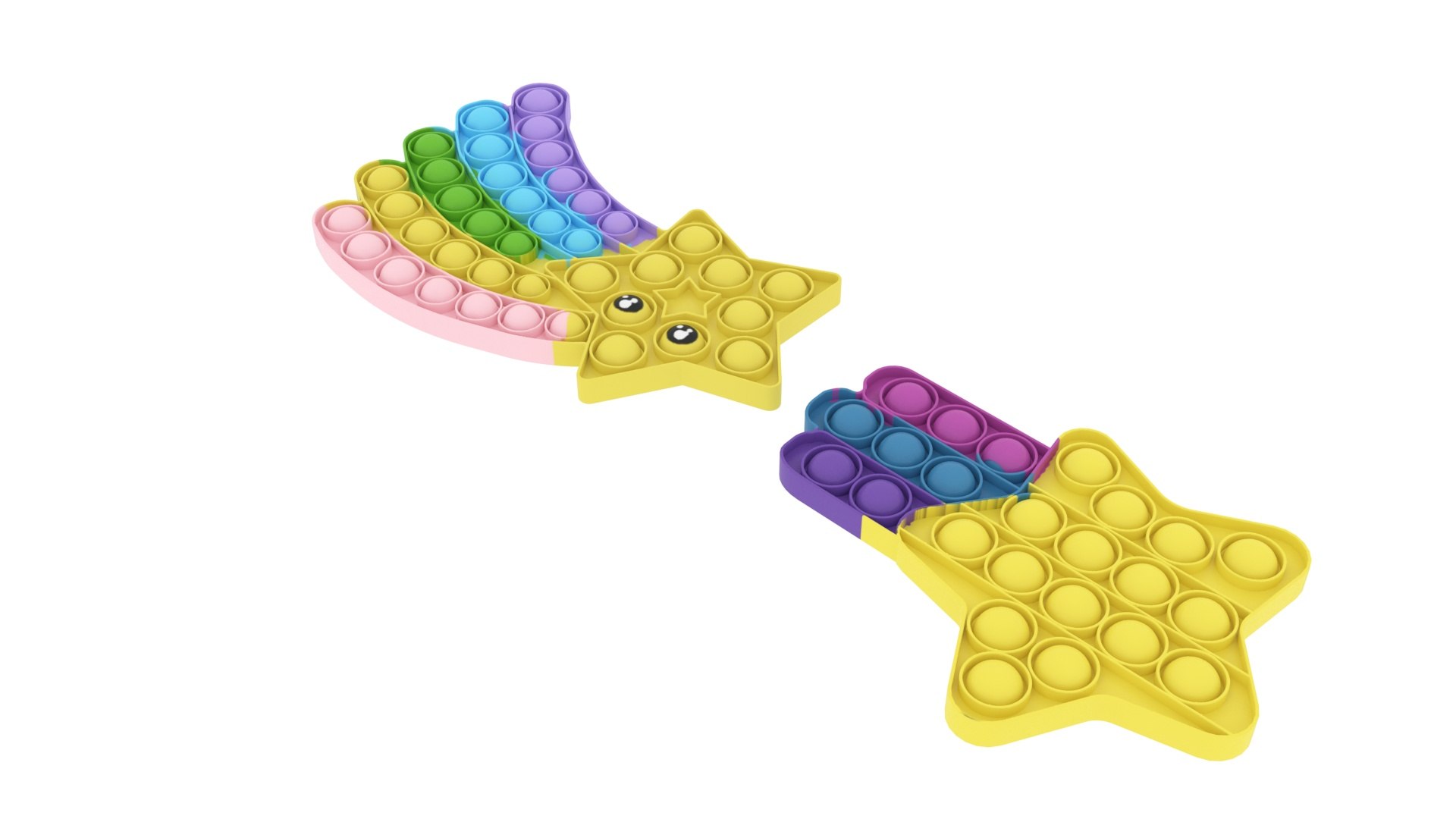 Shooting Stars Pop It Fidget Toys Set 3D - TurboSquid 1773075