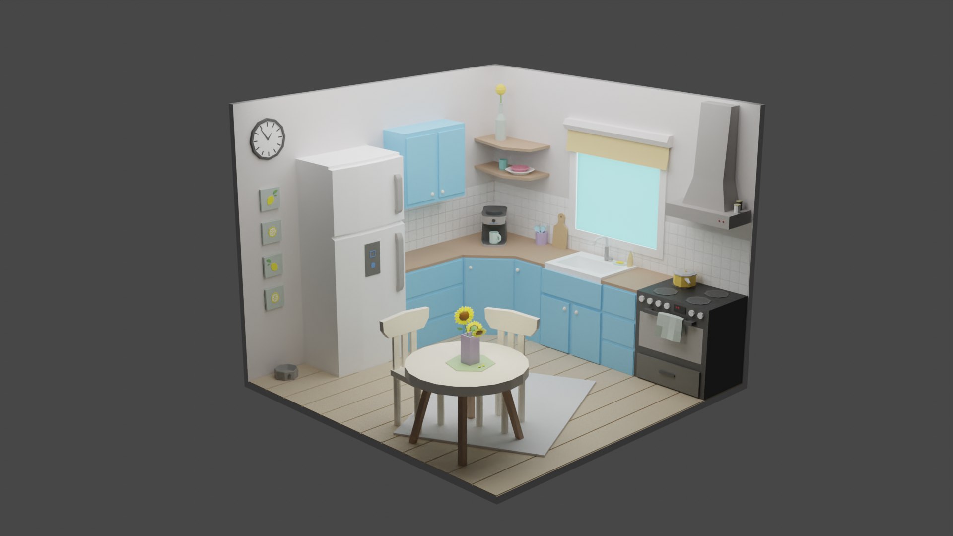 3D Kitchen 16 Low-poly 3D Model - TurboSquid 1800733