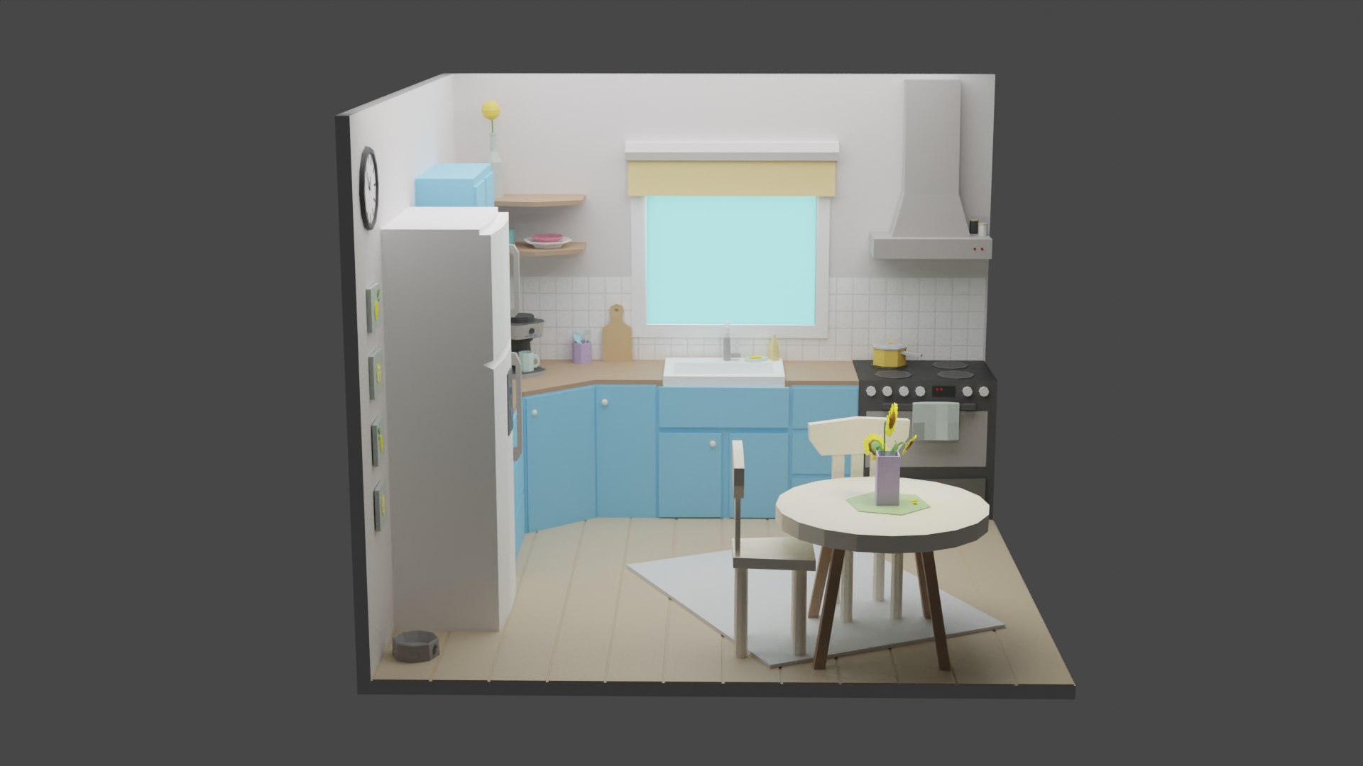3D Kitchen 16 Low-poly 3D Model - TurboSquid 1800733